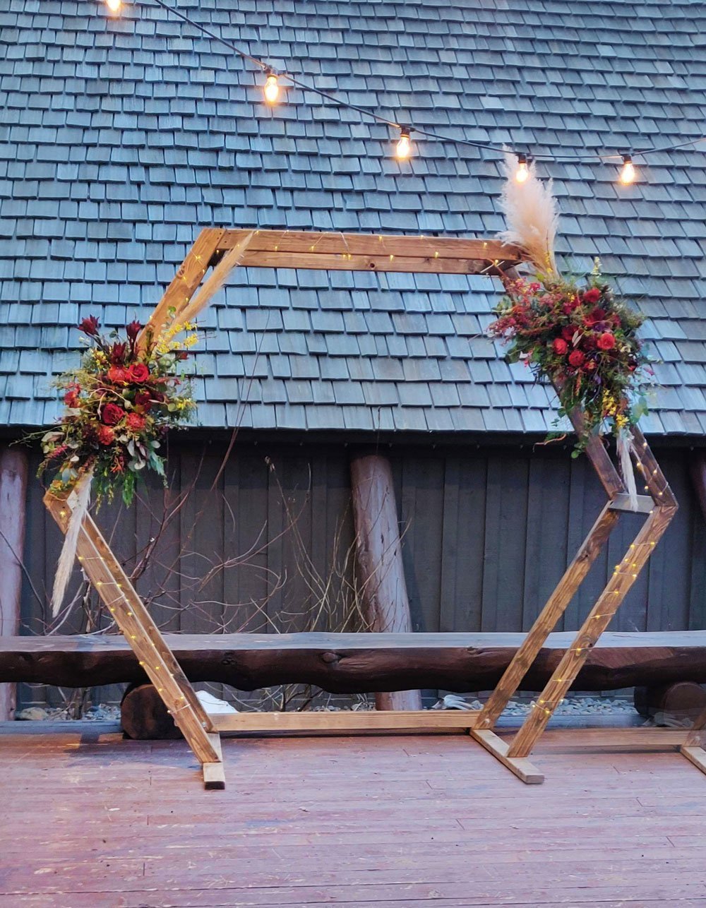 Wood Geometric Ceremony Arch Rental | Circle Ceremony Arch Rental San Diego