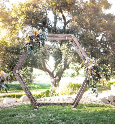 Wood Geometric Ceremony Arch Rental | Circle Ceremony Arch Rental San Diego