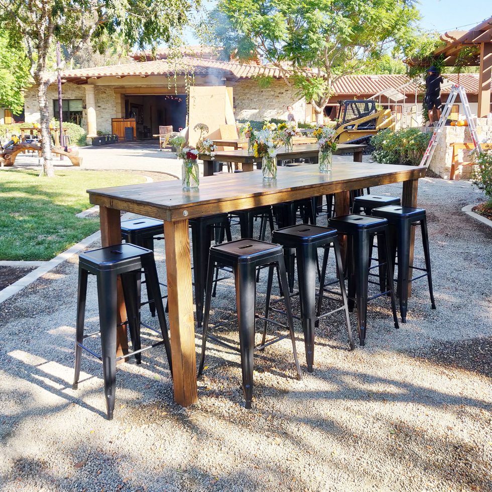 Rustic Wood Cocktail Table Rental San Diego | Belly Bar Rentals | Bar ...