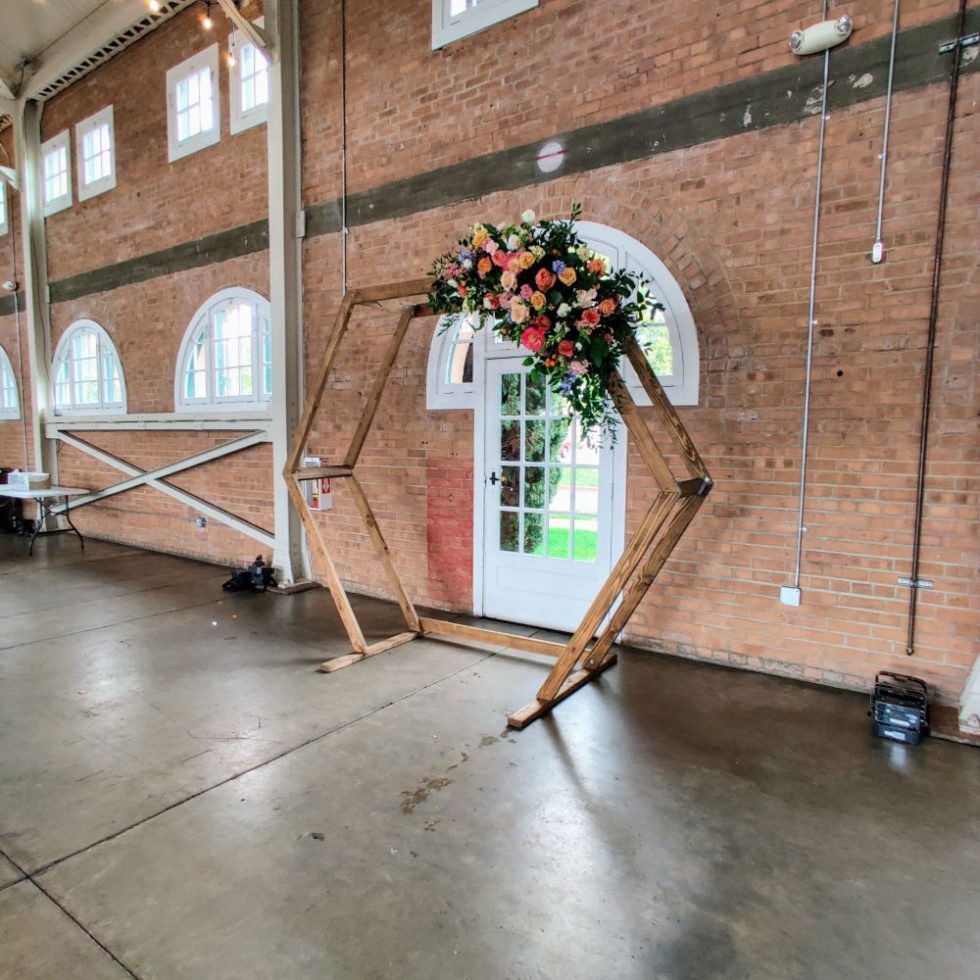 Wood Geometric Ceremony Arch Rental | Circle Ceremony Arch Rental San Diego
