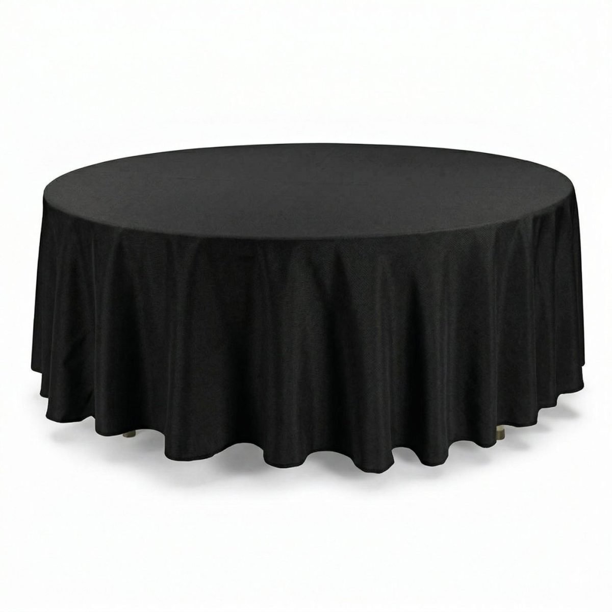 White Round Polyester Tablecloth Linen- 132